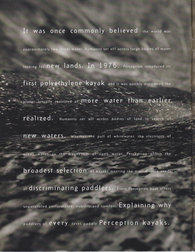 Perception Kayaks - Walt Burns Creative Director/Copywriter