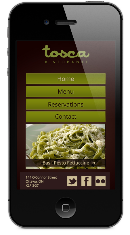 Tosca Ristorante Mobile Website - Laura Pol • Portfolio