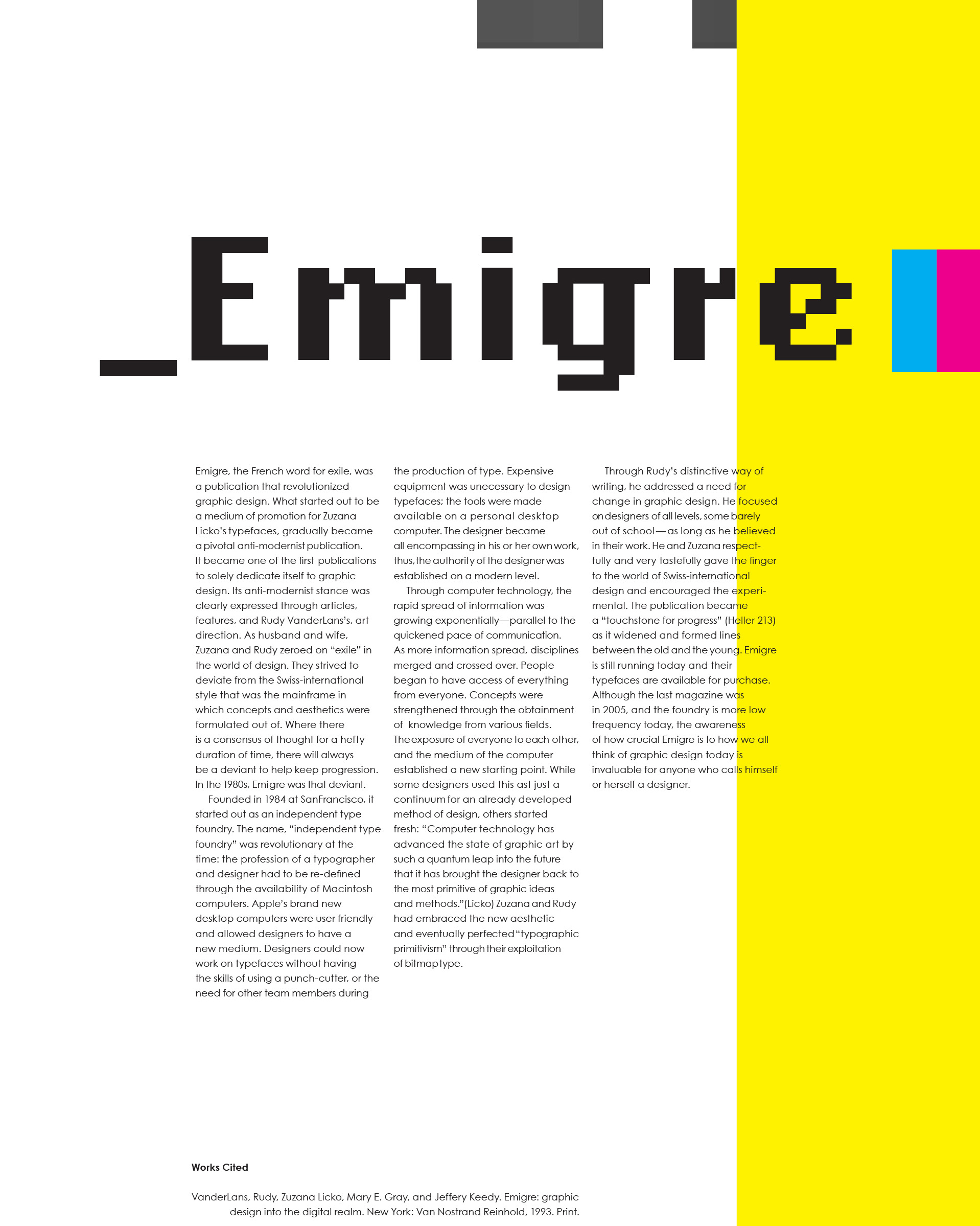 Landmark Poster: Emigre