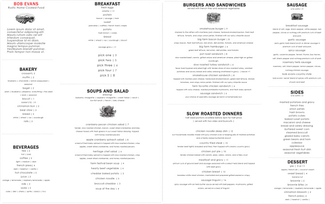 Work: Menu Analysis - BE2