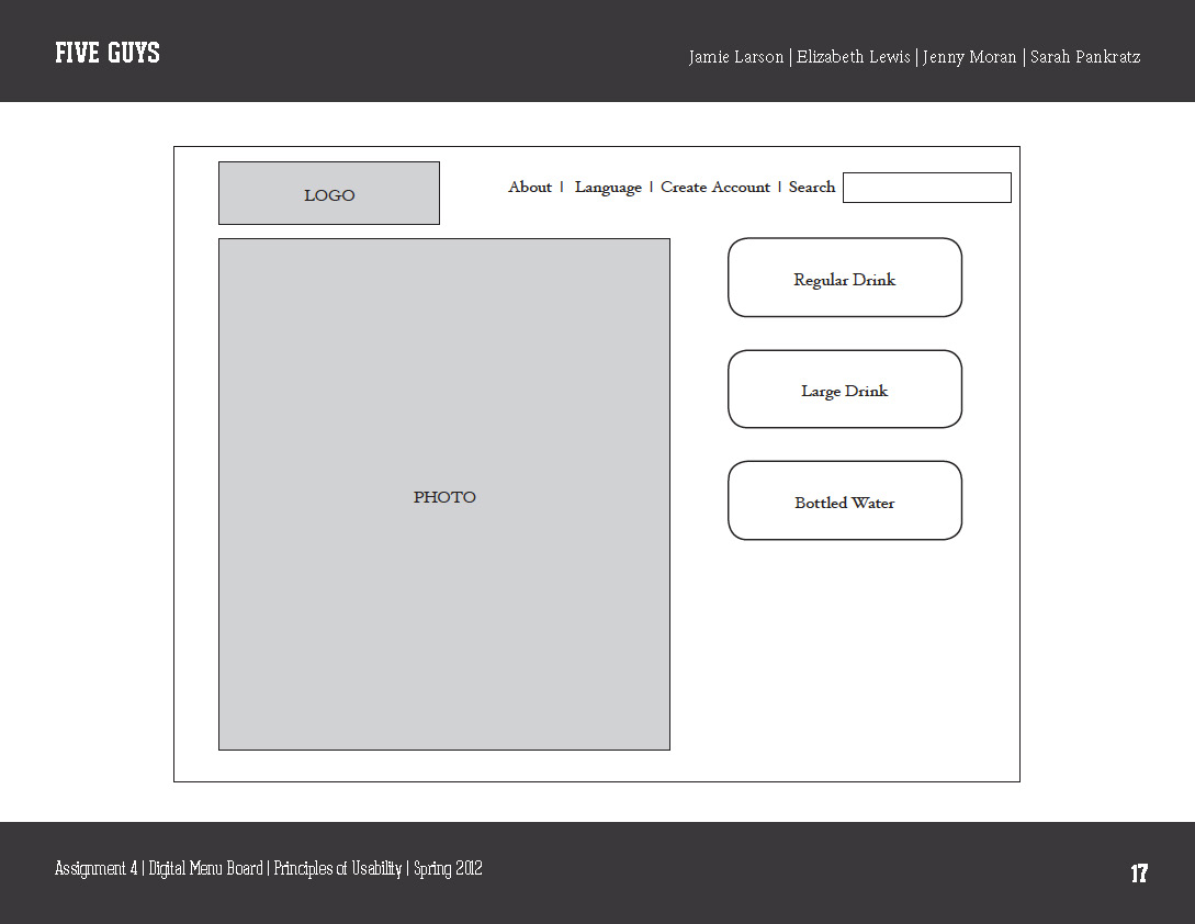 Five Guys Tableside POS Design - Jamie Larson Portfolio