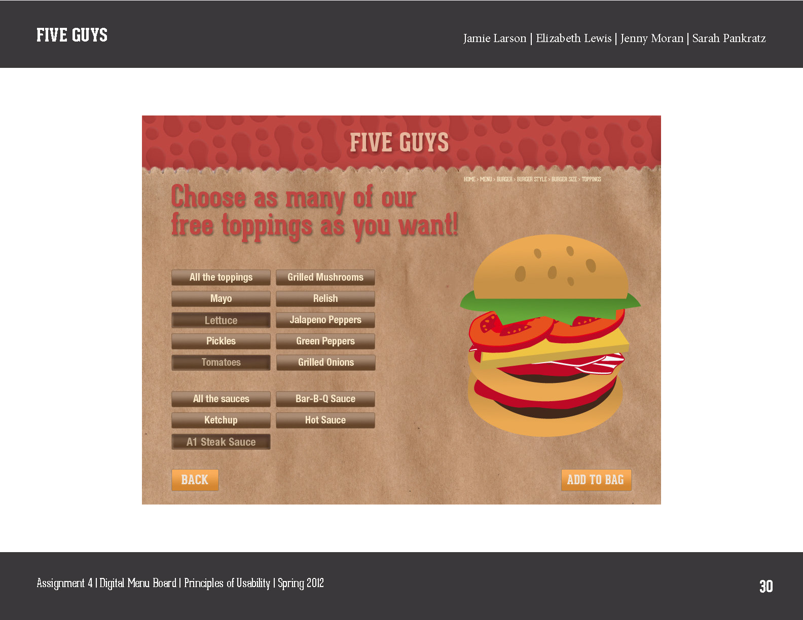 Five Guys Tableside POS Design - Jamie Larson Portfolio