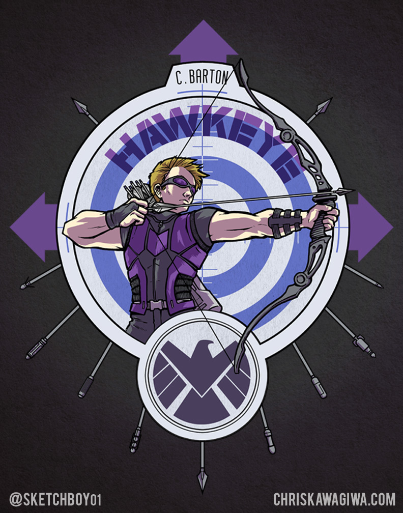 Shielded Hawkeye - Chris Kawagiwa Illustration