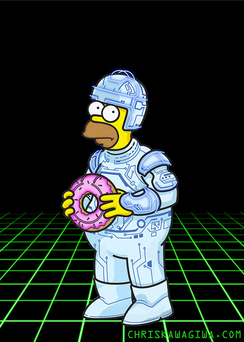 Homer Tron Guy - Chris Kawagiwa Illustration
