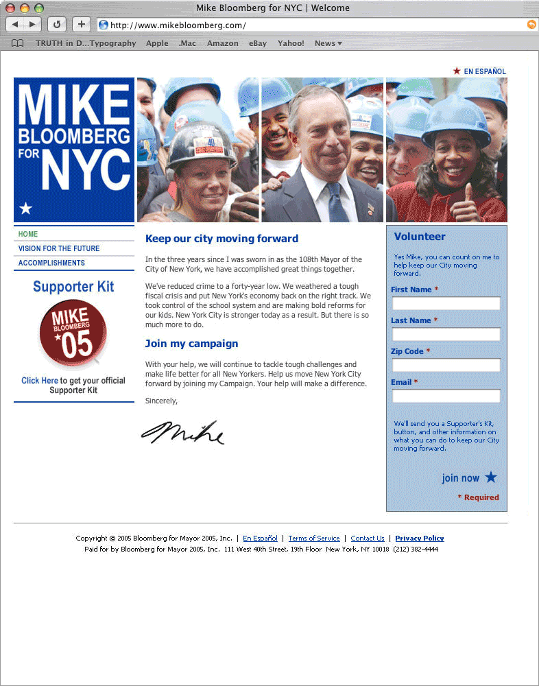 MIKE BLOOMBERG NYC 2005 - wendy-wen.com