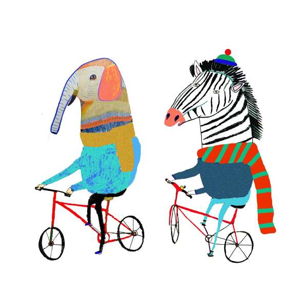 bike art, biking illustration, animal illustrations, kids wall decor ...