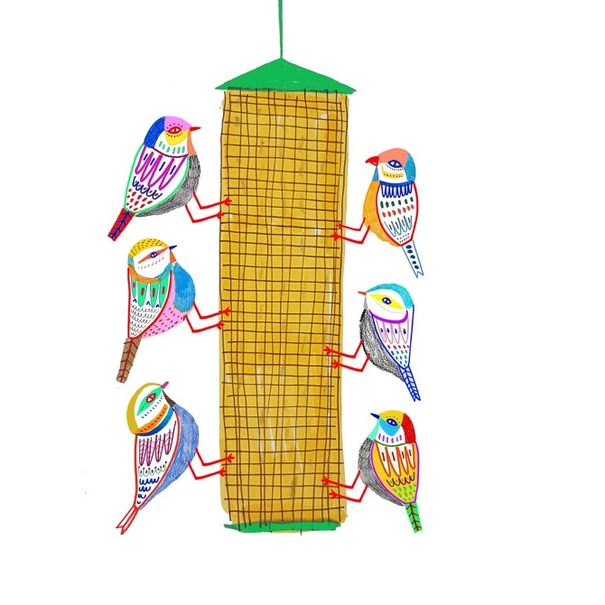 bird feeder, illustration, at, design, freelance illustrator ...