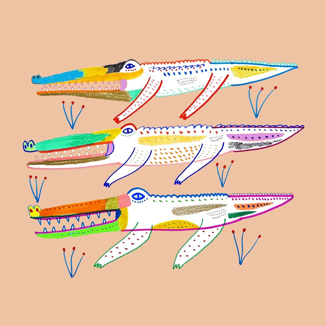 crocodile illustration, crocodile art, print, design, illustrator ...