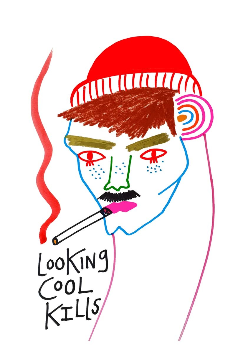 portrait, smoking, people illustration, character, face, people art ...