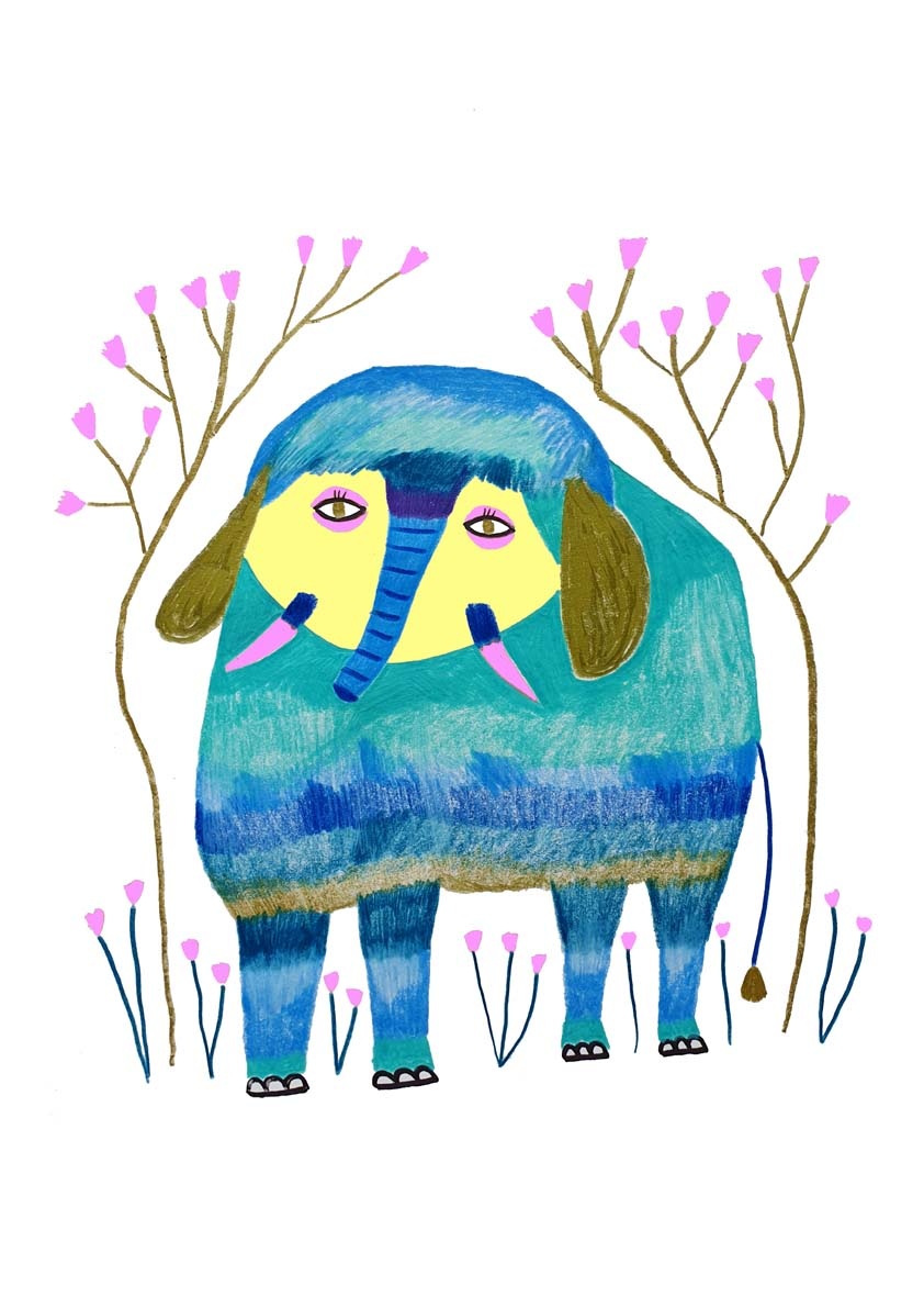elephant art, elephant illustration, elephant print, design, art for ...