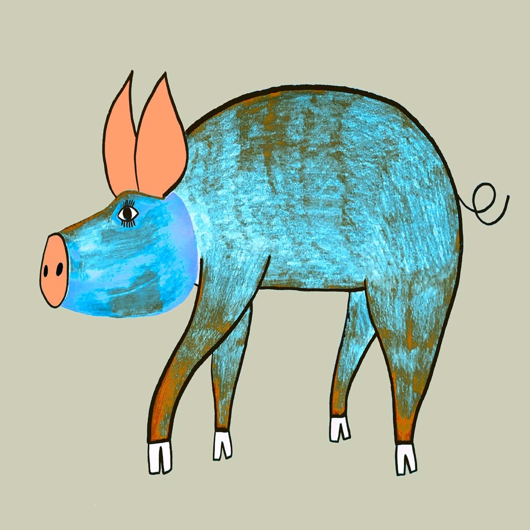pig art, pig illustration, pig design, art prints, illustrator, animal ...