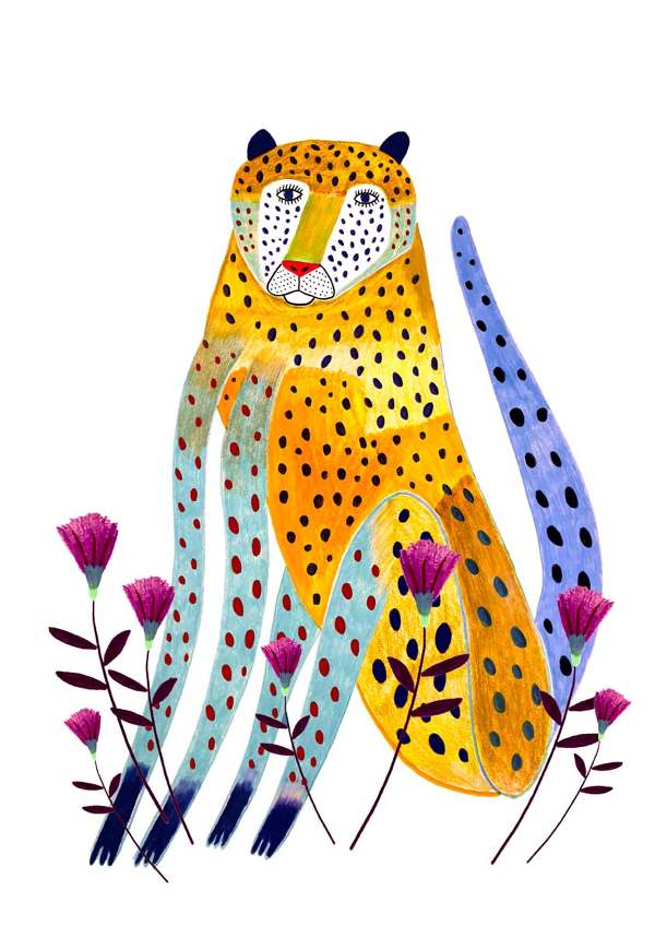leopard illustration, leopard art, print, design, drawing, animals ...