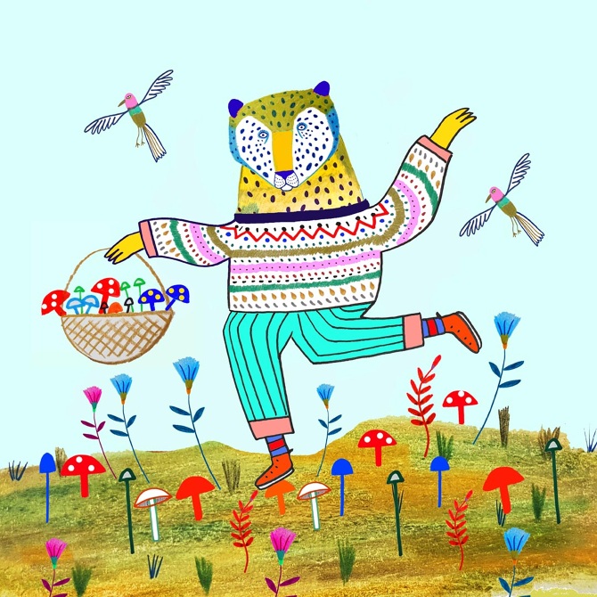 foraging illustration, foraging art, mushrooms, nature art, foraging ...