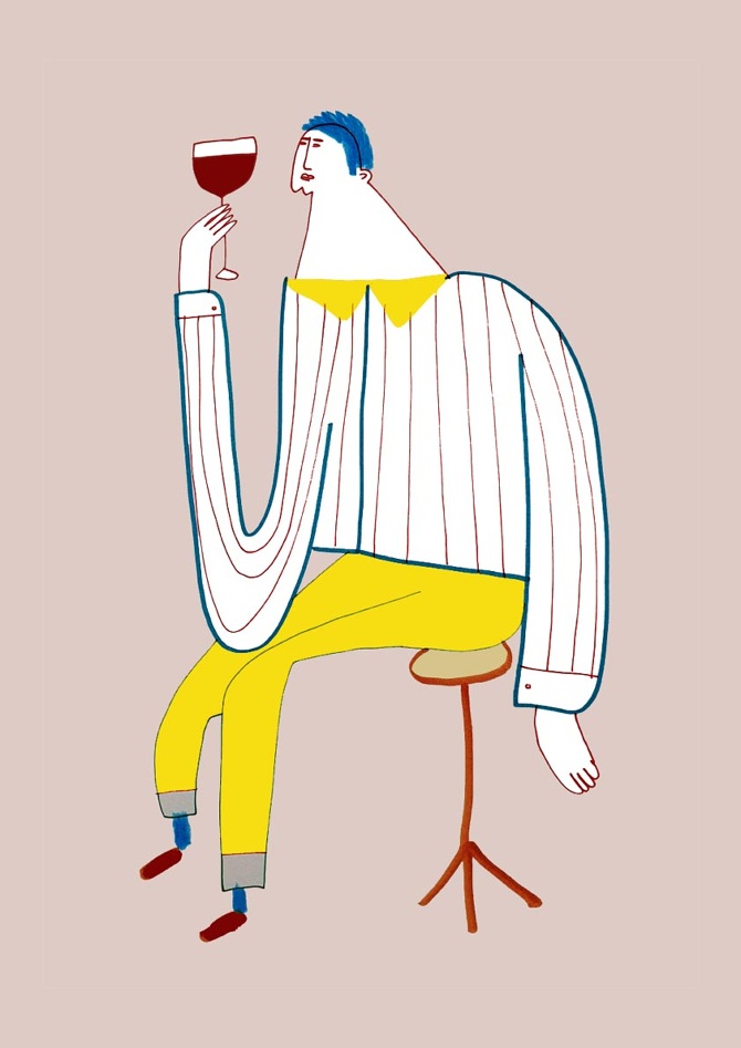 red wine art - red wine illustration - character design - character ...