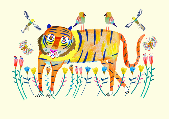 tiger - illustration - art print - design - drawing - illustrator ...