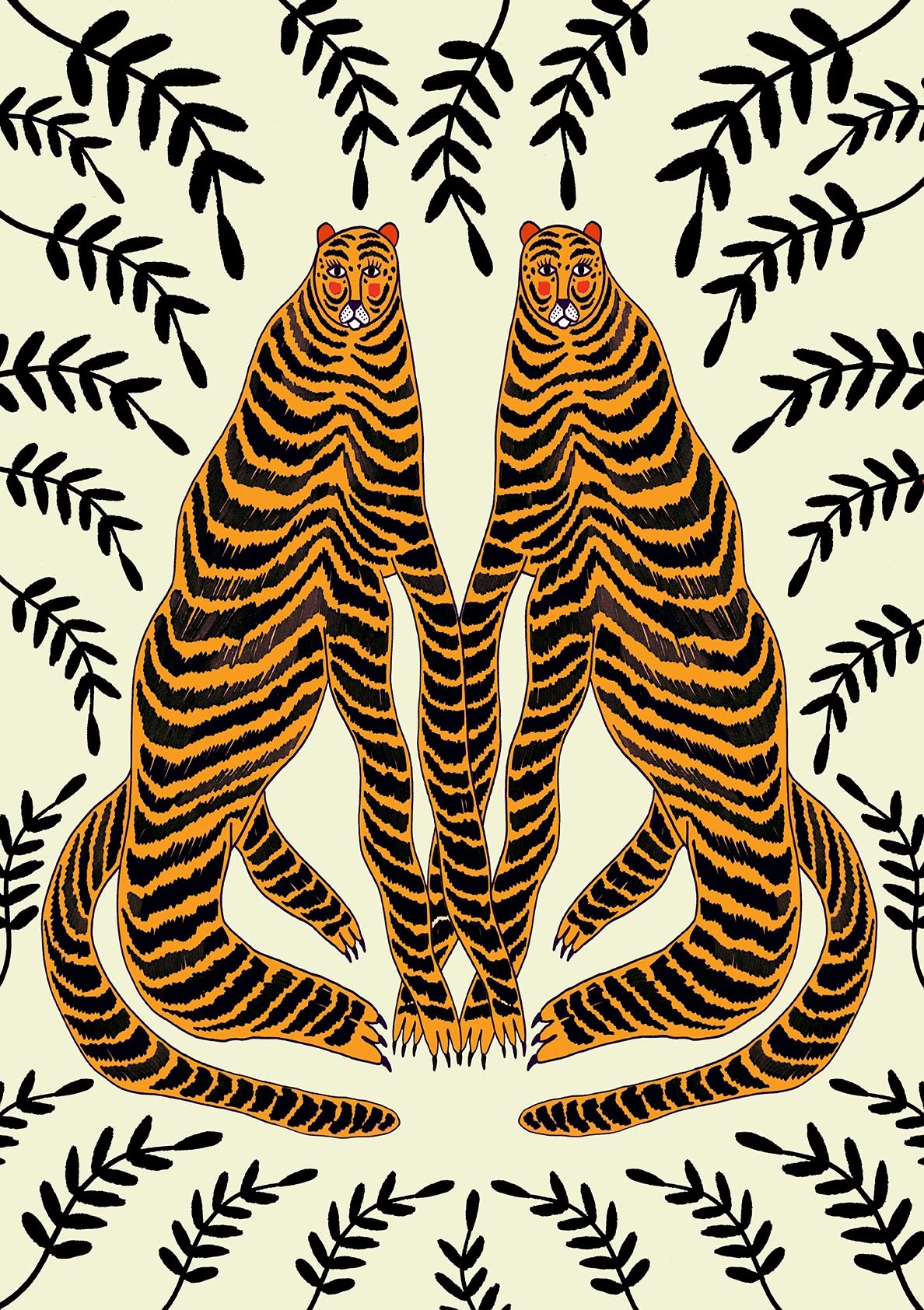 tiger illustration, tiger art, tigers print, animals, drawing, pattern ...