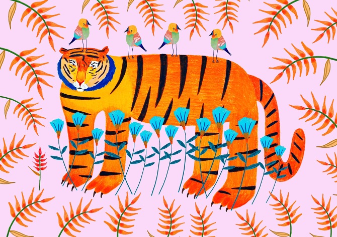 children's illustrator, tiger art for kids, art prints, nursery decor ...