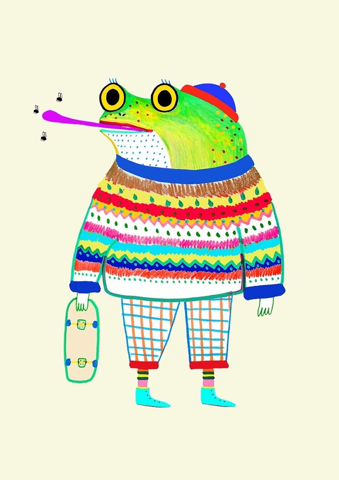 frog illustration, frog art, frog design, children's art, kids ...