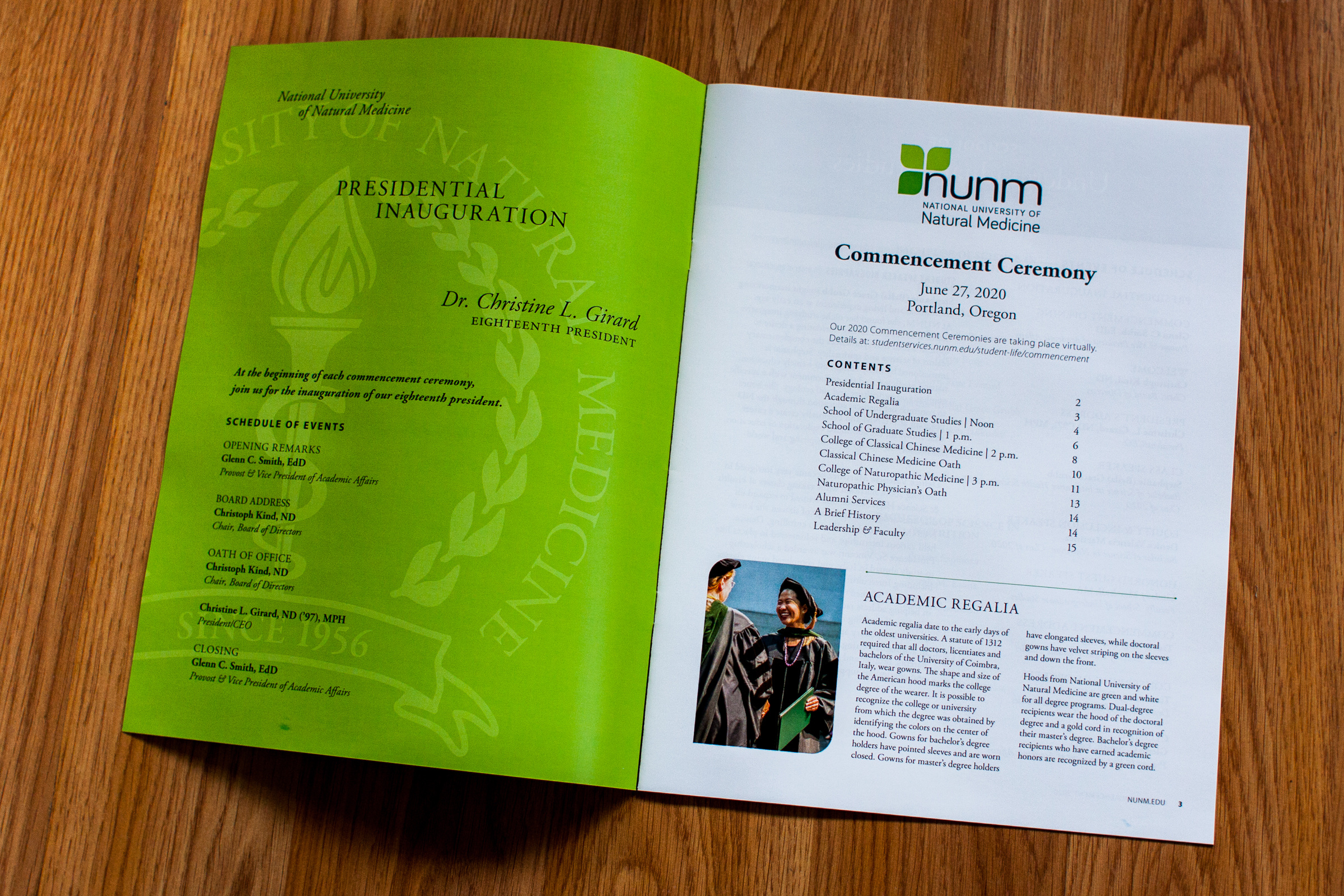 2020 NUNM Commencement Program - vanessa morrow | design + photo portfolio