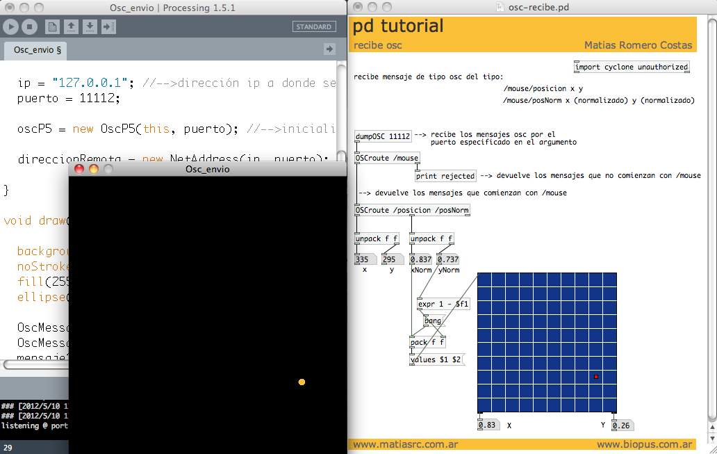 pd + osc + processing - pd tutorial