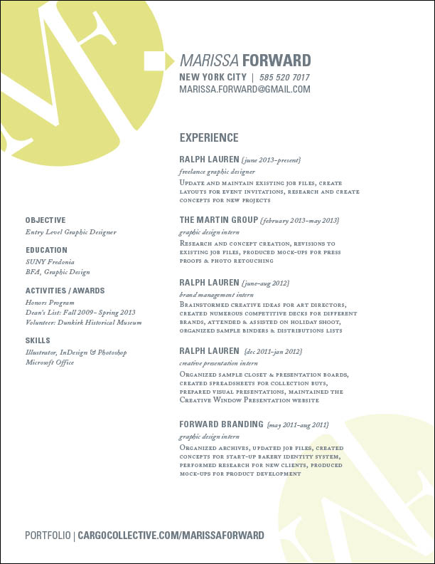 RESUME - Marissa Forward Design