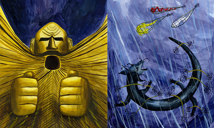 The Four Dragons - claire burns illustration