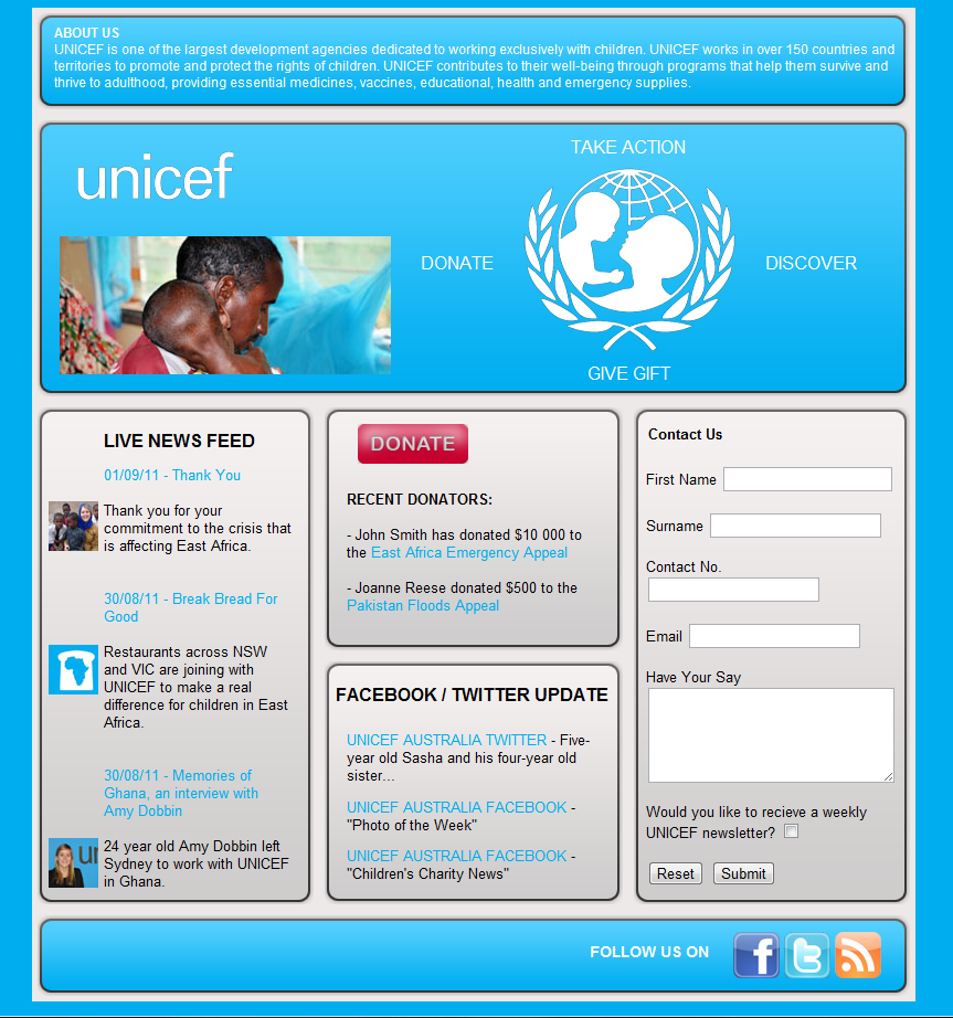 Redesign UNICEF Australia Website - Michael Anaxagorou