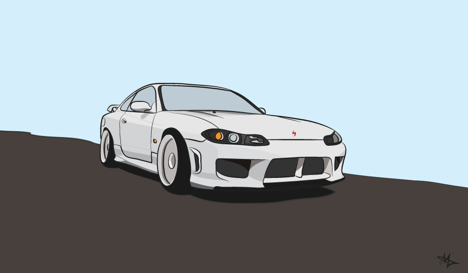 Nissan Silvia S15 Digital Drawing - Michael Anaxagorou