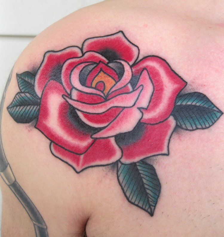 Traditional Rose - Adam Lenhart Tattoos