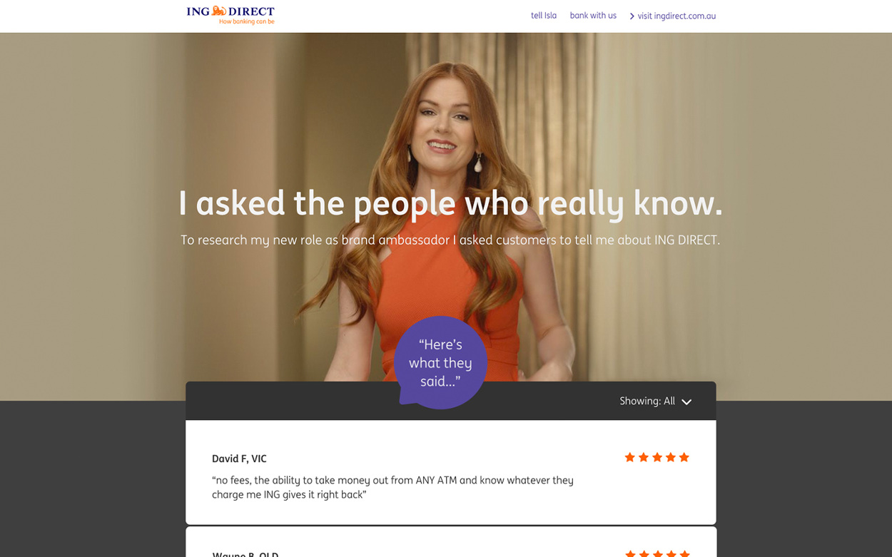 ING Direct - Isla for ING - jessicawaal
