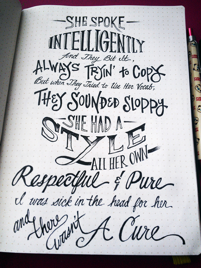 Lettering Lyrics Project - Jaclyn Le