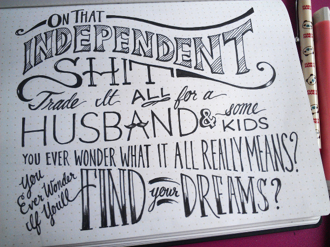 Lettering Lyrics Project - Jaclyn Le