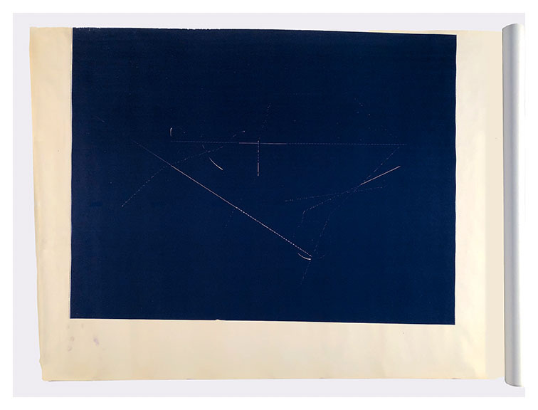 Diazo Scroll [Blue - Paper] - Maria Martínez-Cañas