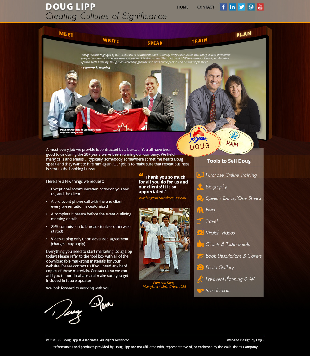 Doug Lipp Website - Jay Kelly Graphic Design