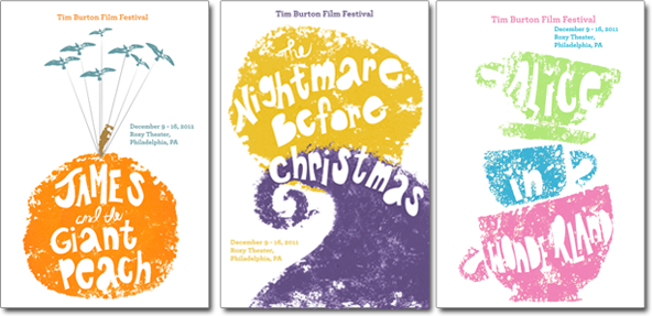 Tim Burton Movie Posters - Morgan Bracken Design