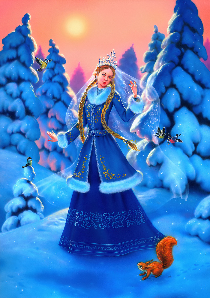 Snow Maiden. Illustration for Greeting Cards - The Art of Eldar Zakirov