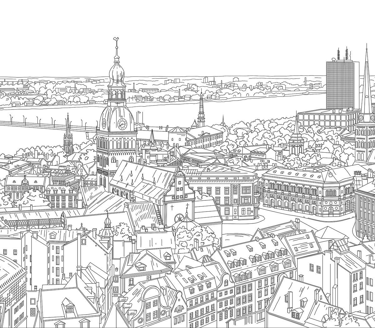 Riga. Vector Panorama - The Art of Eldar Zakirov