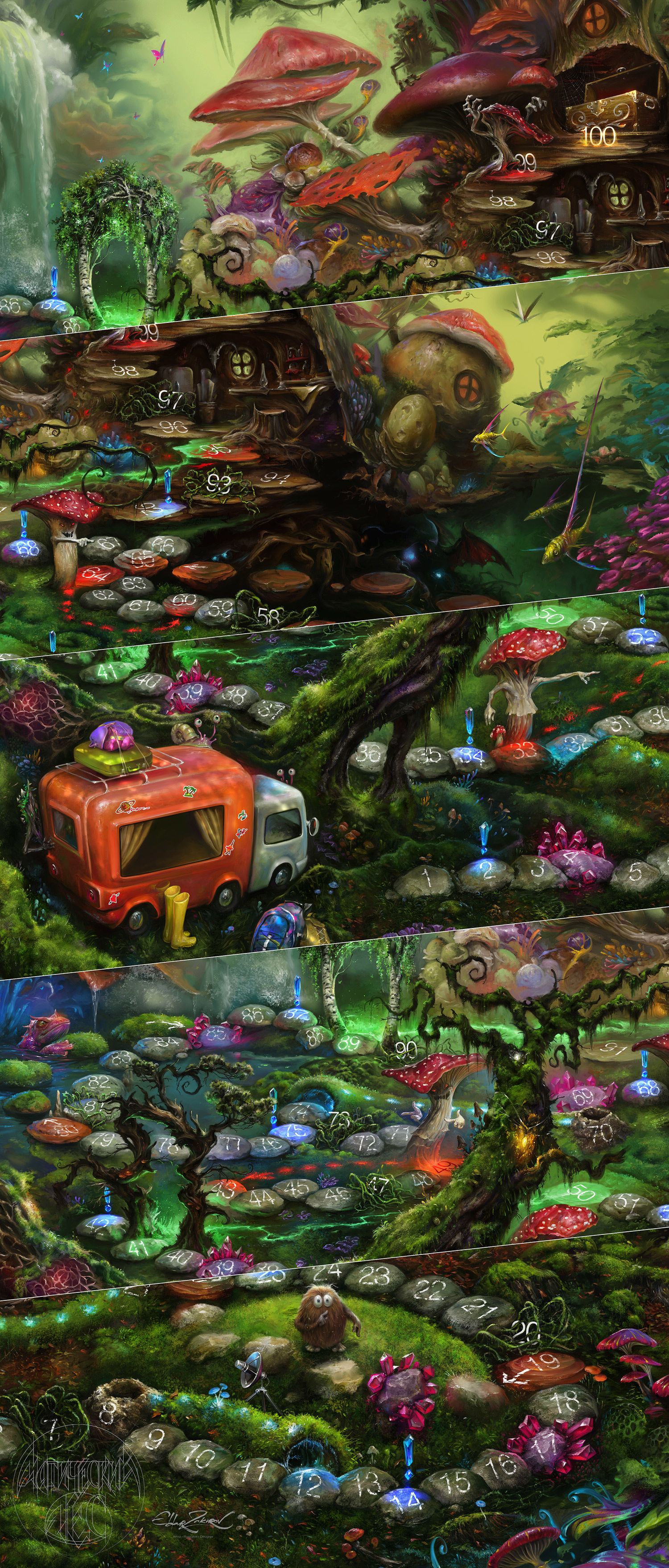 'MAGIC FOREST', Art for an unique board game - The Art of Eldar Zakirov