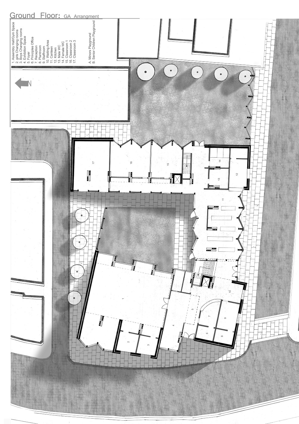 Primary School 3rd Year Final Civic Project - Architectural Graphics
