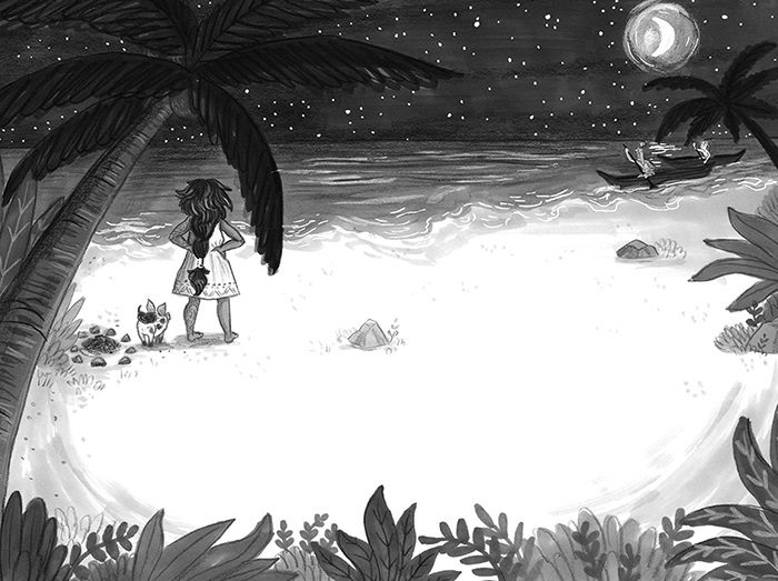 Ariki and the Giant Shark - Nicola Kinnear Illustration