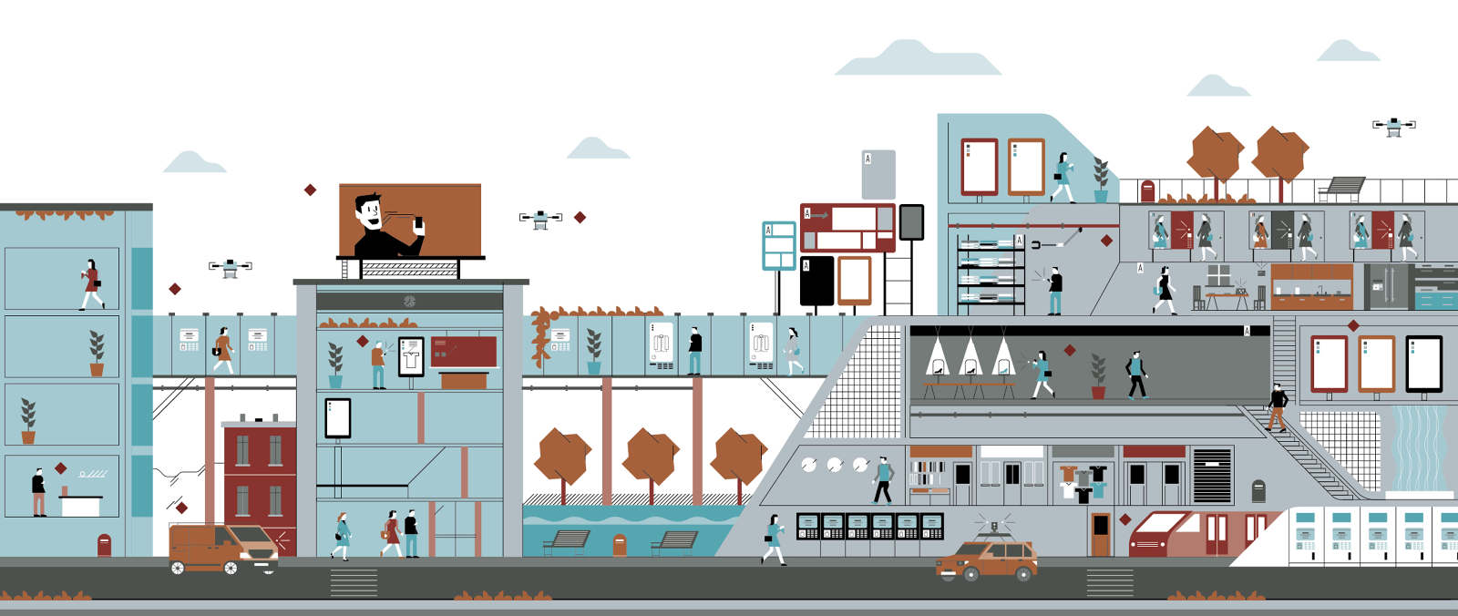 Knight Frank - Global Cities - Editorial illustrations - Yellowcardas