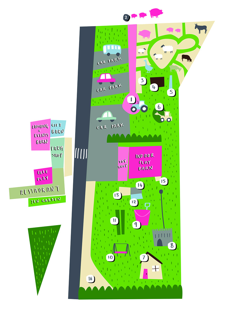 Pink Pig Map - Kate Chappell Illustration