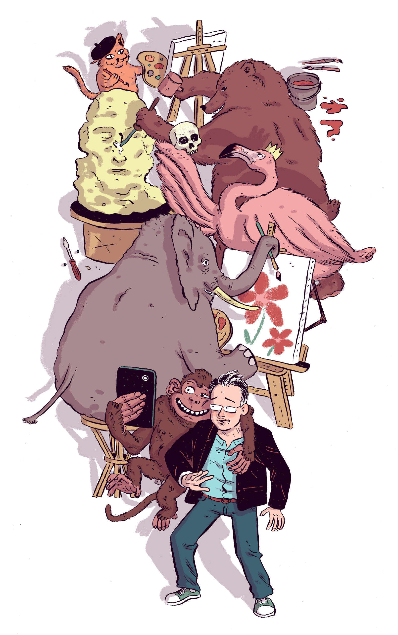 BBC Focus Magazine - Robin Ince - Jamie Coe Illustration