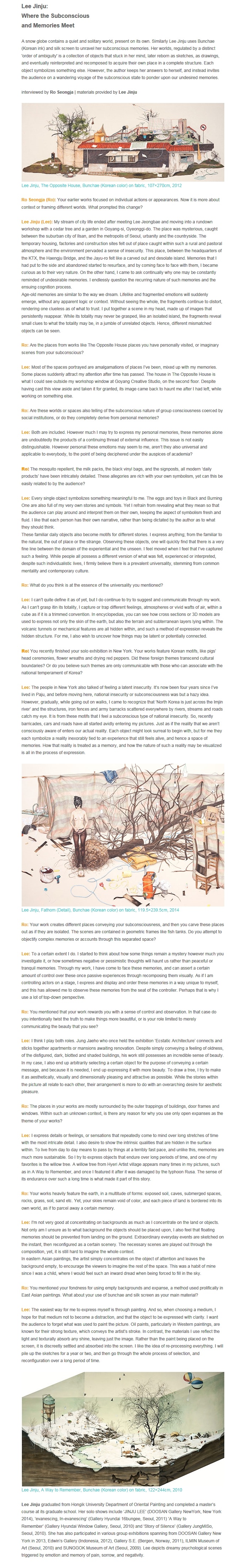 Interview - LEE JIN JU