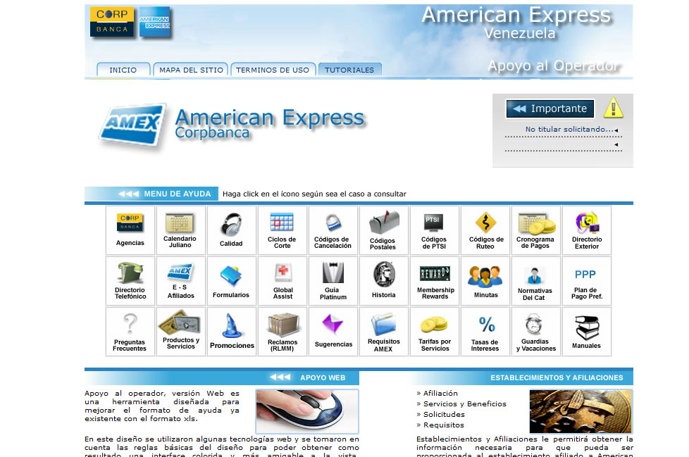 Amex - Interfase de Intranet - http://johnduque.co.cc