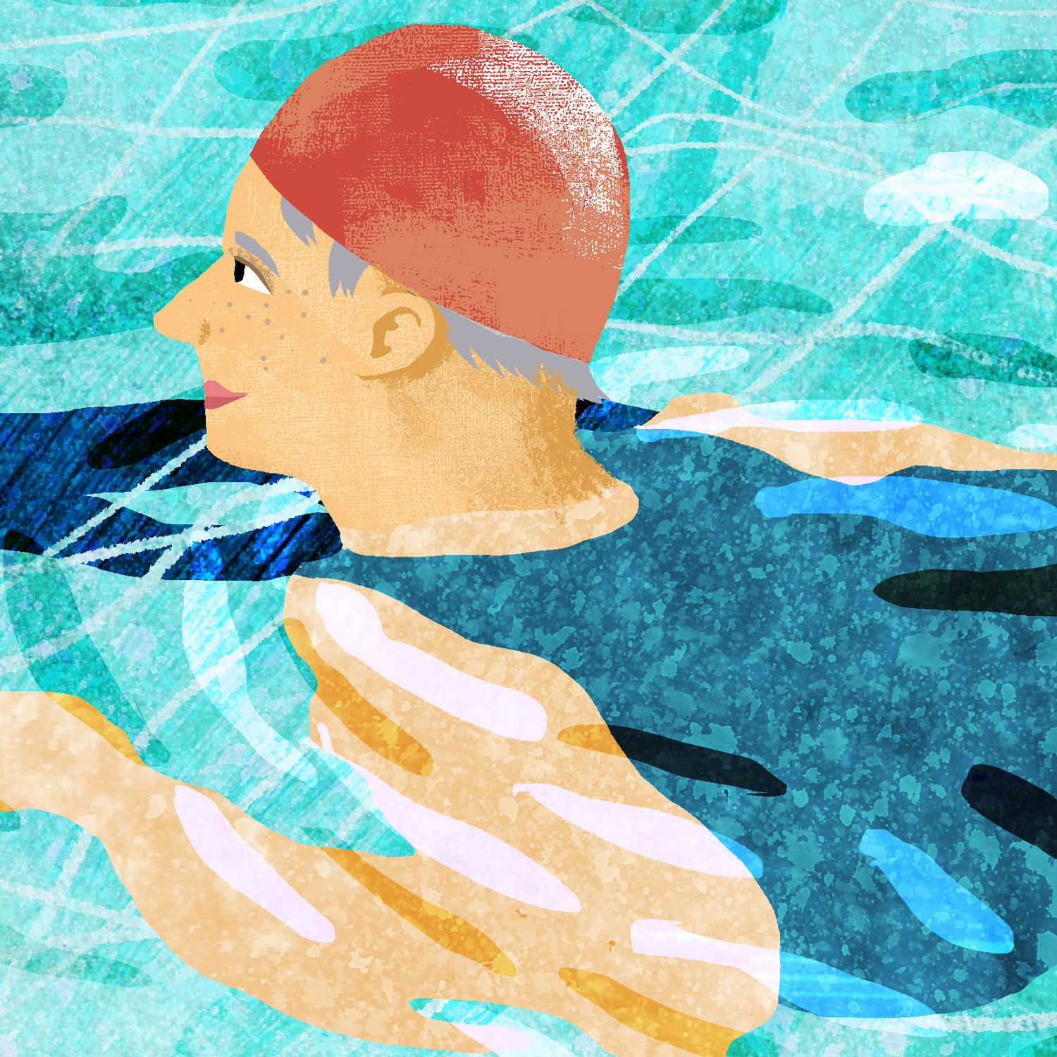 Swimming pool - Catherine Pape Illustration