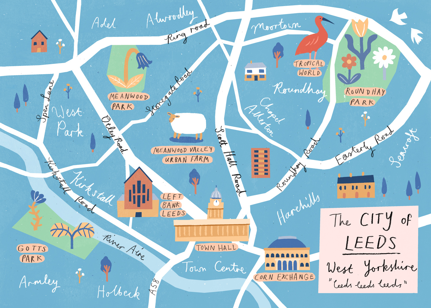 Leeds Map - Catherine Pape Illustration