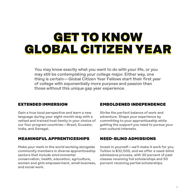 GLOBAL CITIZEN YEAR | PRINT BROCHURE - Abby E. Wilson: Denver ...