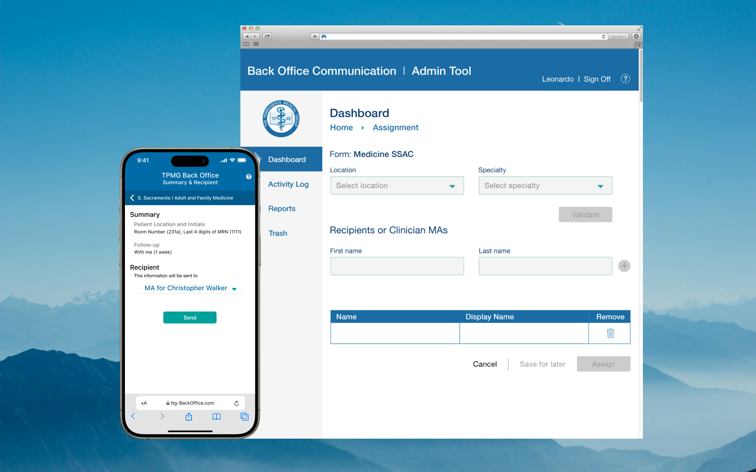 Back Office Application Design - Tejay's Workshop