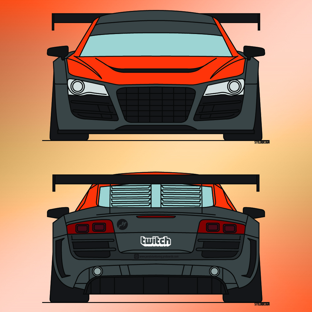 Audi R8 LMS Ultra Vector Illustration - StylerDesign - Graphic Designer
